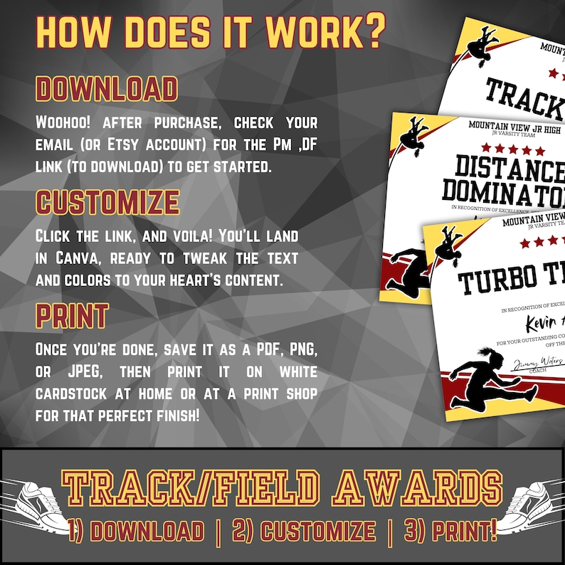 Editable Team Awards, Running Awards Certificate Bundle, Track and ...