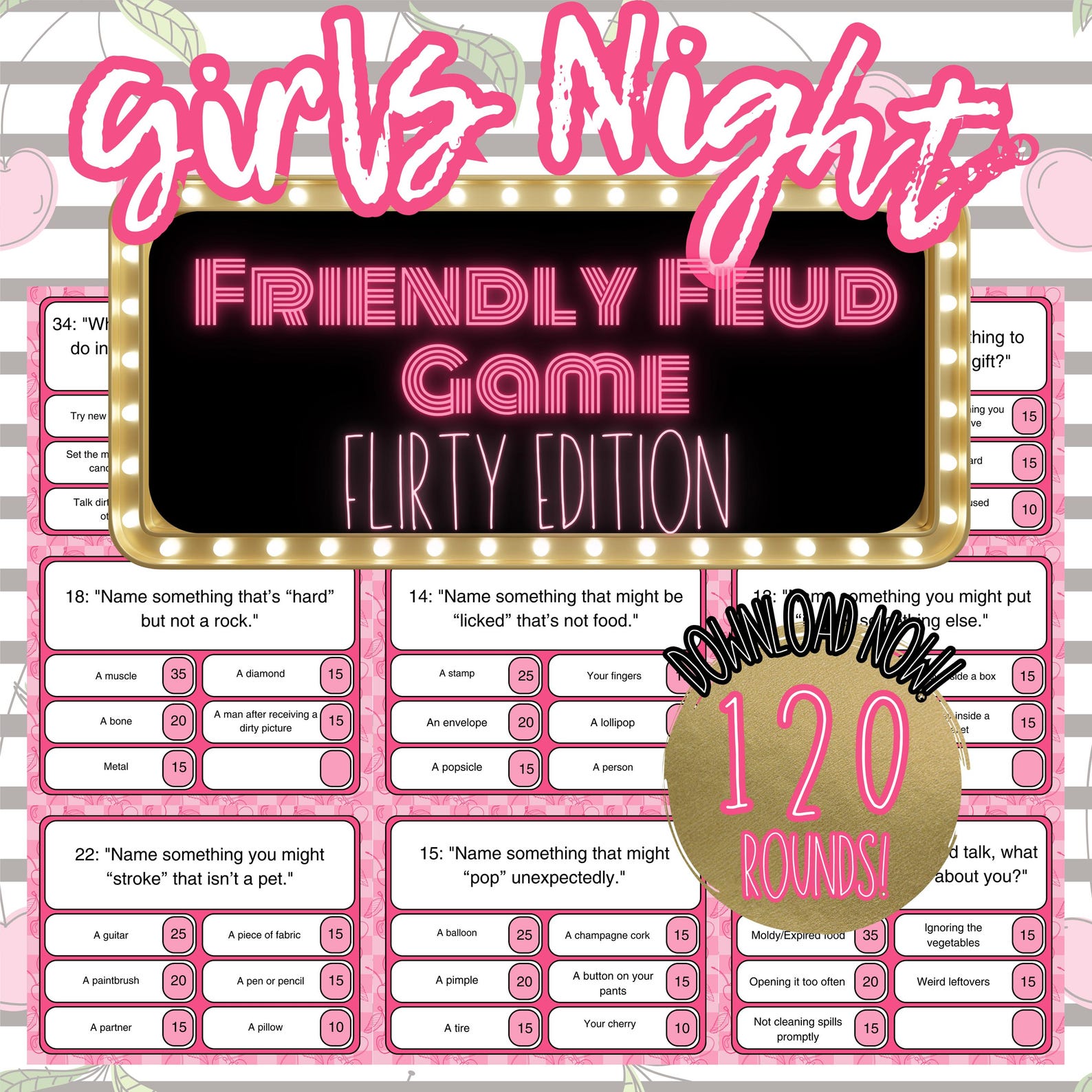 Girls Night Games Friendly Feud, Hen's Do Bachelorette Feud, Ladies ...