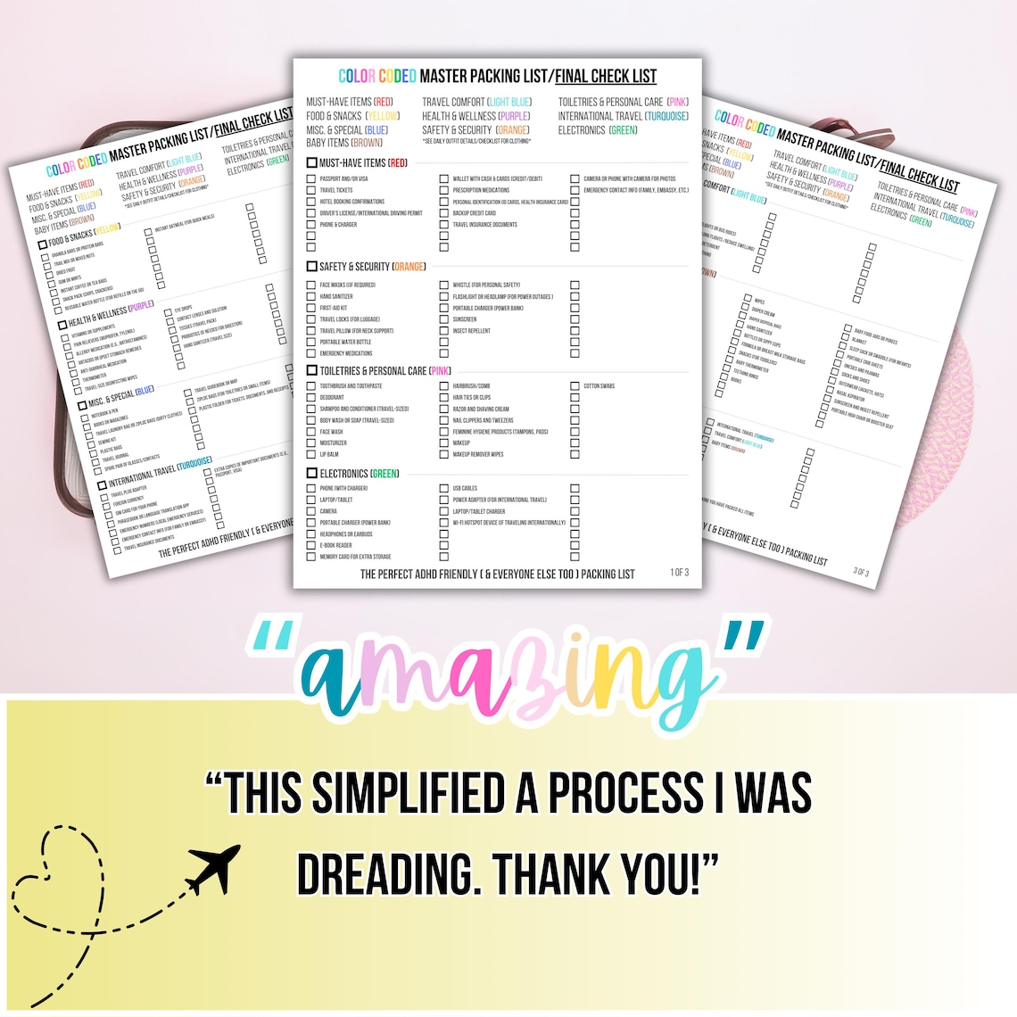 Packing PDF, Editable Packing Template List, Cute Packing List, Digital ...