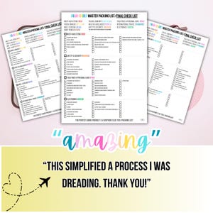 Packing PDF, Editable Packing Template List, Cute Packing List, Digital ...