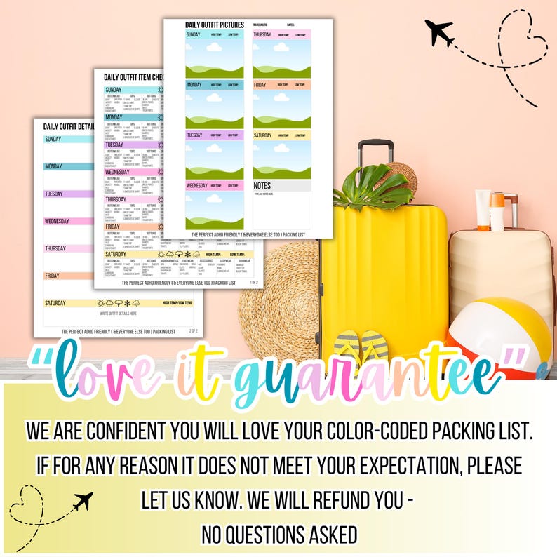 Packing PDF, Editable Packing Template List, Cute Packing List, Digital ...