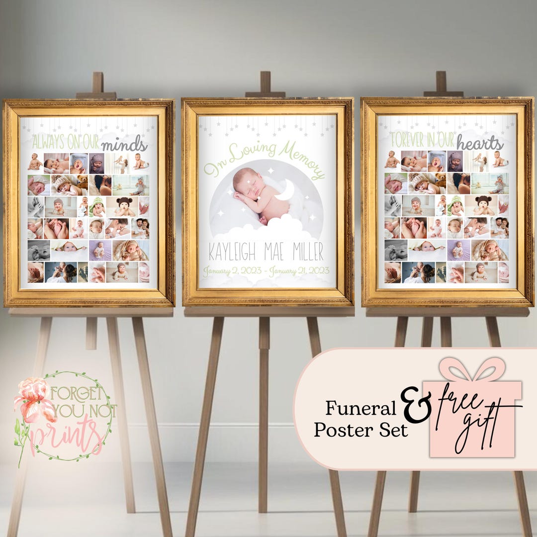 Editable Funeral Collage Template, Baby Funeral Poster, Memory Table ...