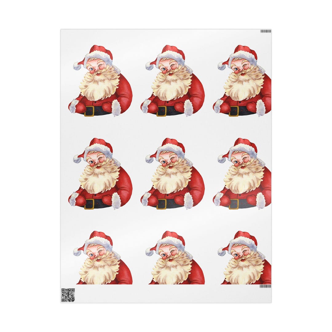 Vintage Santa Wrapping Paper, Festive Gift Wrap, Holiday Decor ...