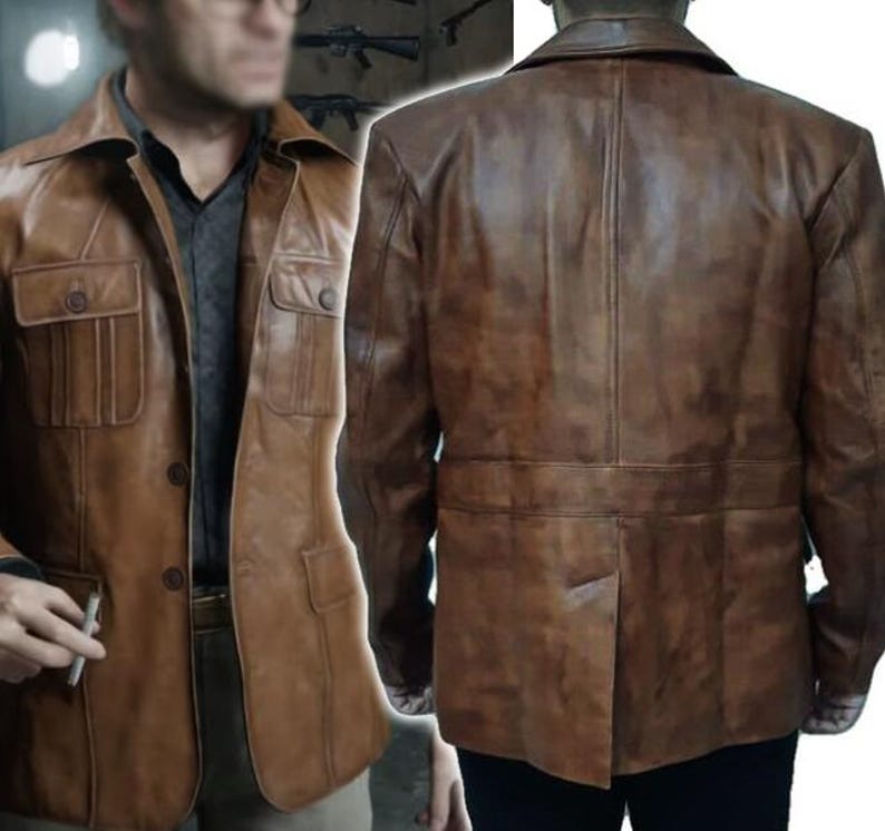 Russell Adler Leather Jacket, COD Cold War Cosplay Costume, Authentic ...