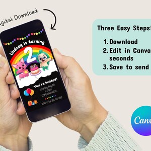 Pinkfong Hogi Birthday Invitation, Digital Download, Edit With Canva ...