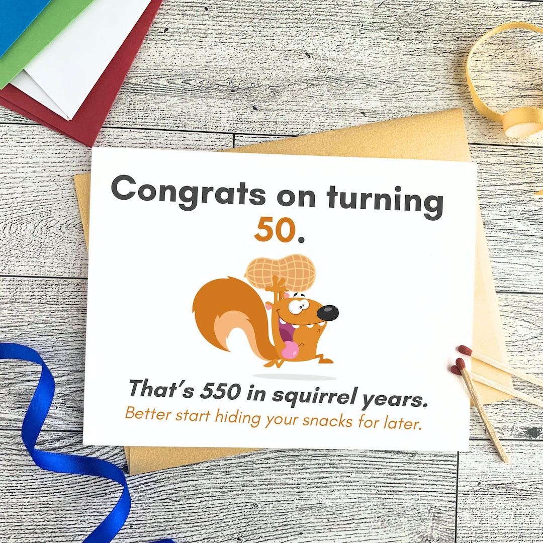 Funny 50th Fall Birthday Card, Turning 50 Card for Men or Women ...