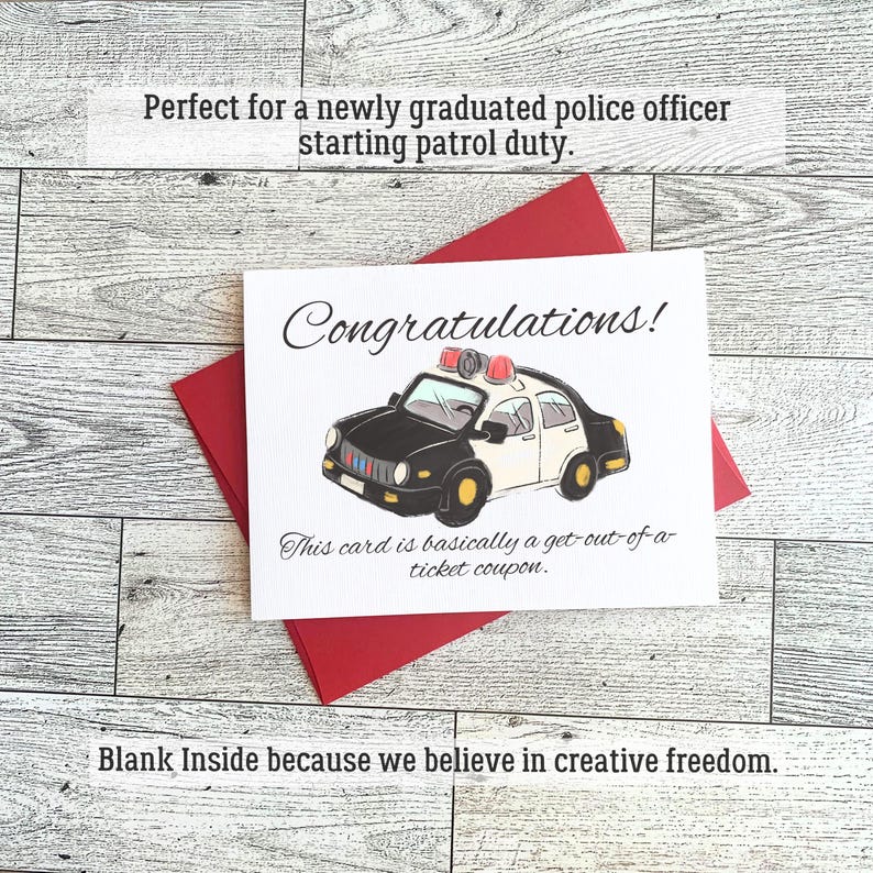 Funny Police Academy Graduation Card, New Cop Congratulations Gifts ...