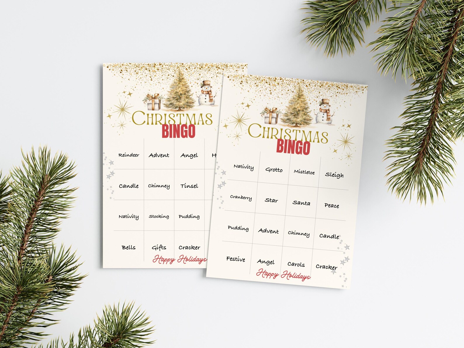 Christmas Bingo Game, 20 Bingo Cards, Printable Christmas Game, Fun ...