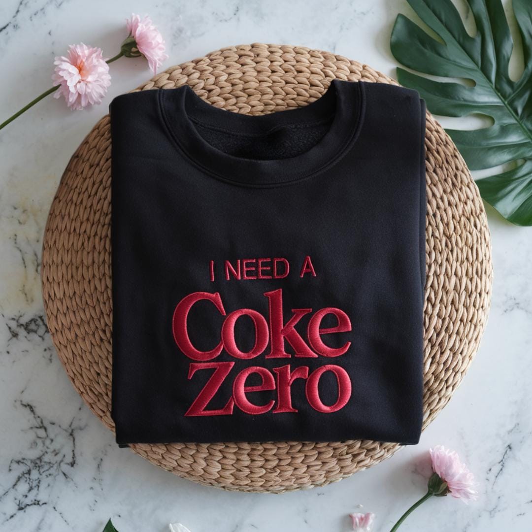 Embroidered I NEED A COKE ZERO Sweatshirt, Embroidered Christmas Coke ...