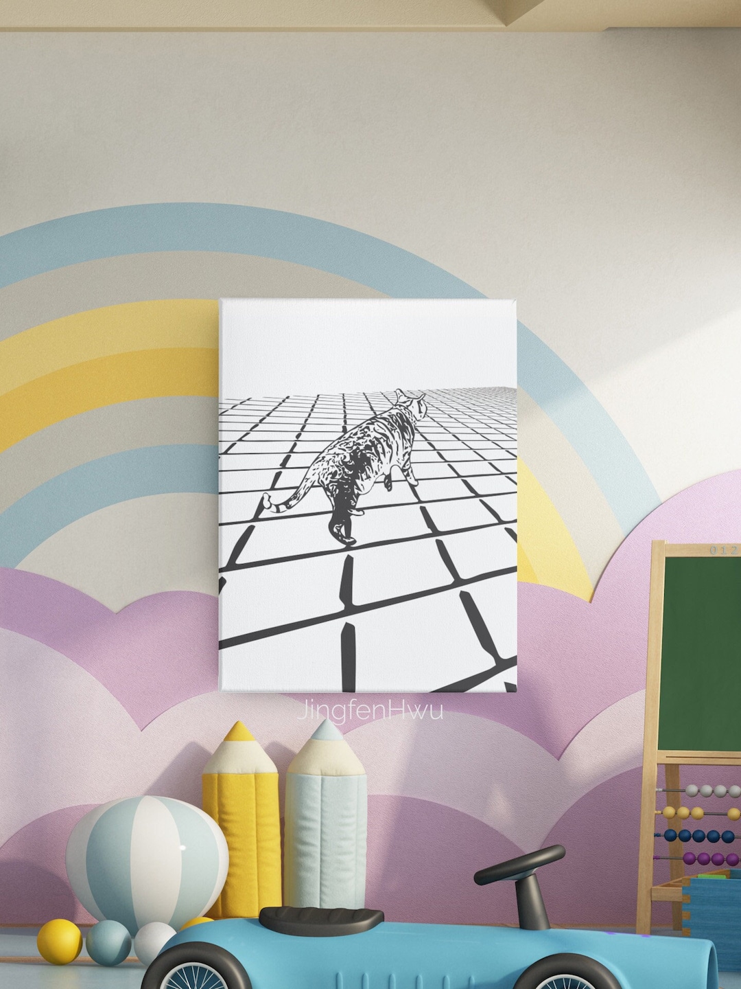 Digital Download Simple Cat Painting Wall Art Prints Minimalist Tabby ...