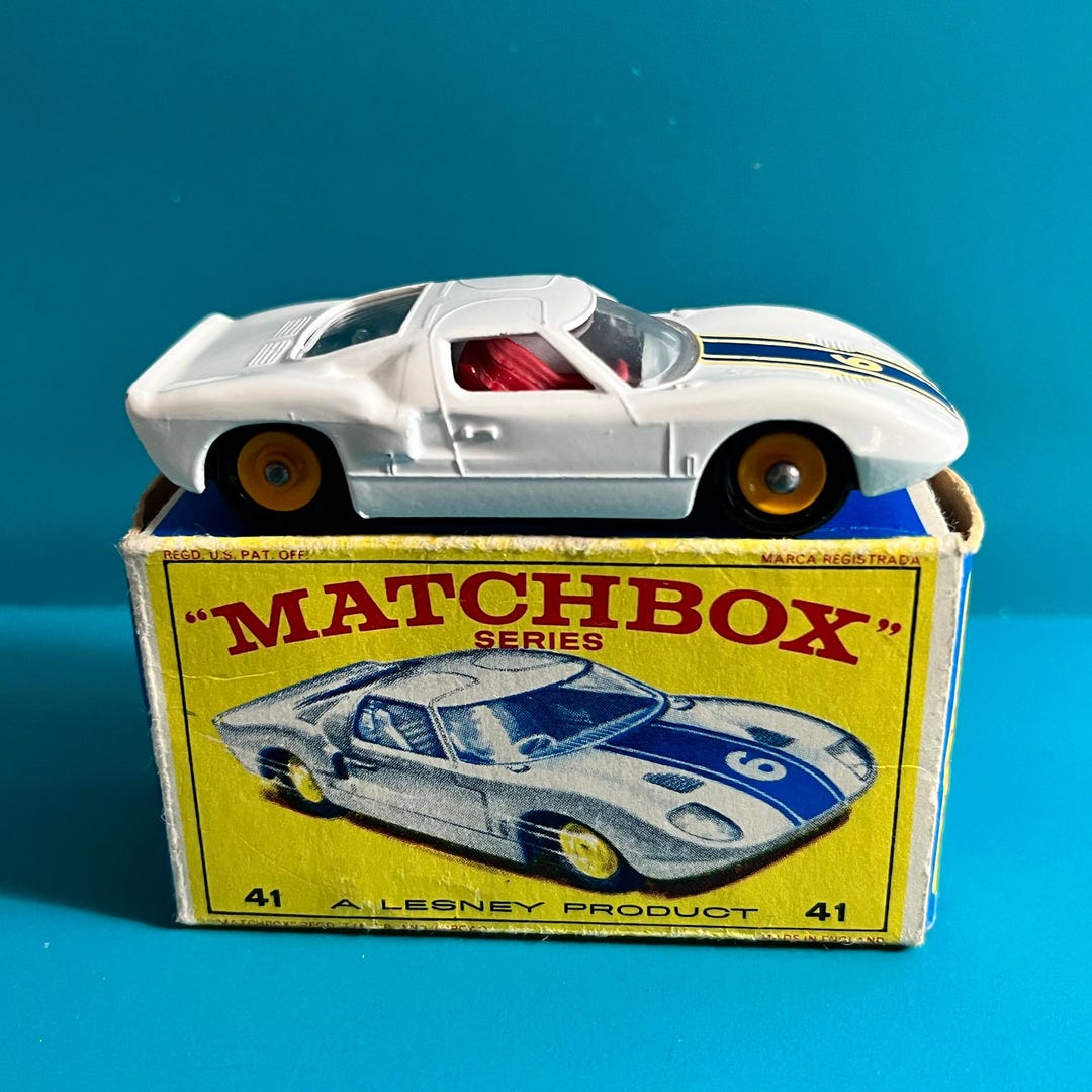 Vintage Matchbox Lesney No 41C Ford GT40 1965 Original Rare E-type Box ...