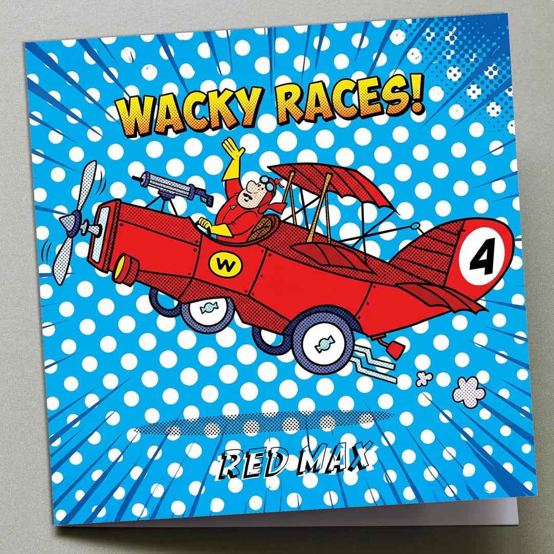Personalised Birthday Card - Wacky Races No4 - Etsy