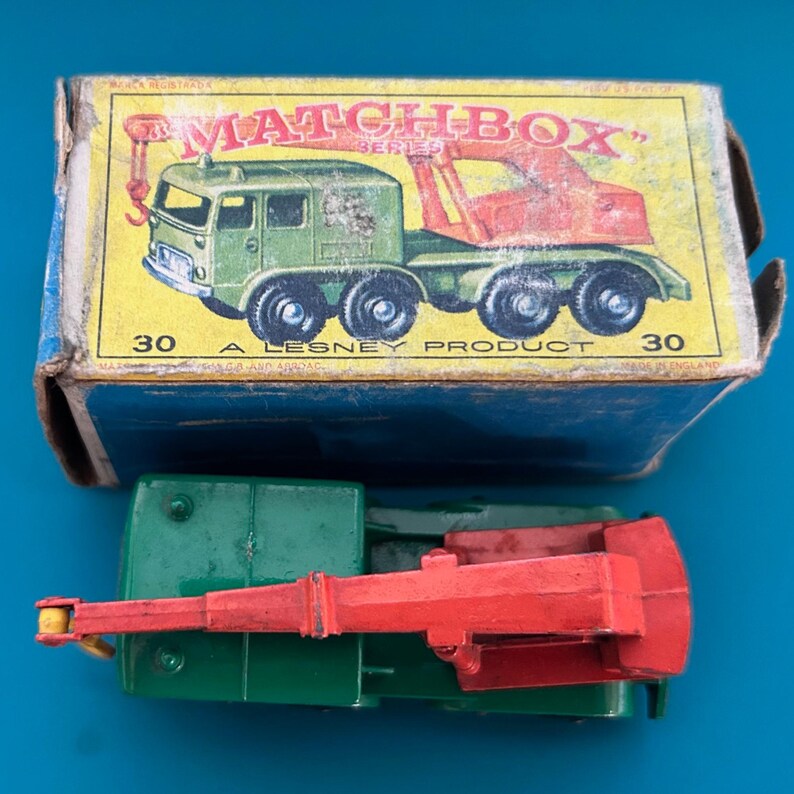 Vintage Matchbox Lesney No 30c Eight Wheel Crane 1965 Original Box - Etsy