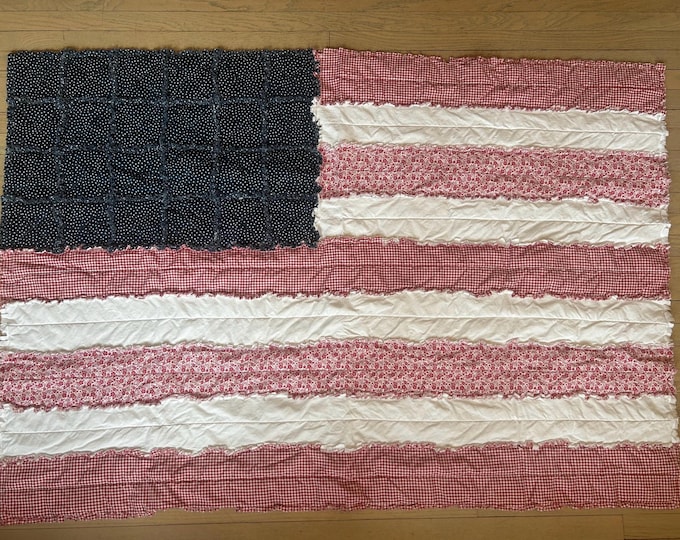 American Flag Rag Quilt - Etsy