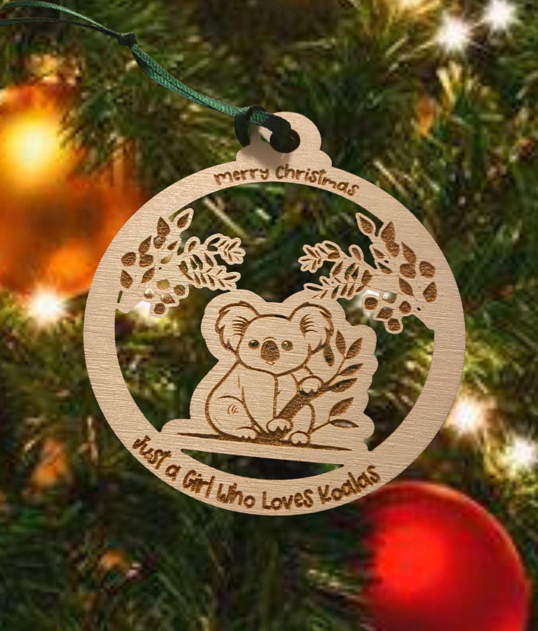 Koala Laser-engraved Wooden Christmas Ornament - Etsy