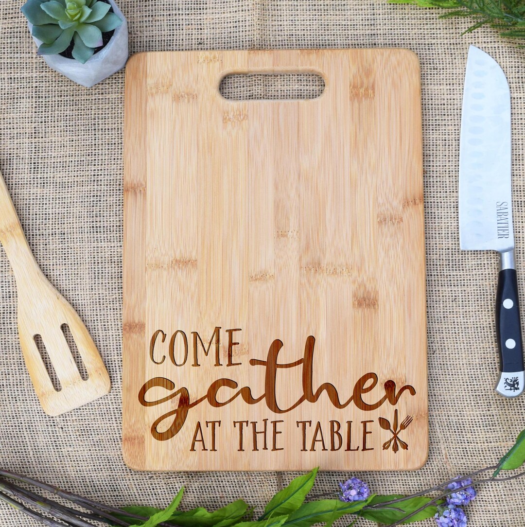 Come Gather at the Table | Rectangular Cutting Board | Thanksgiving ...