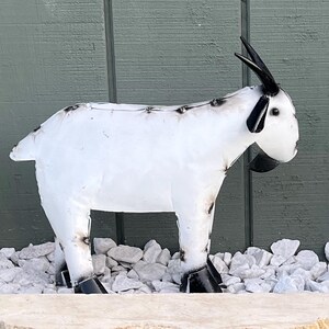 Handmade Metal Goat Sculpture | Farmhouse Garden Art, Lawn Ornament - Etsy