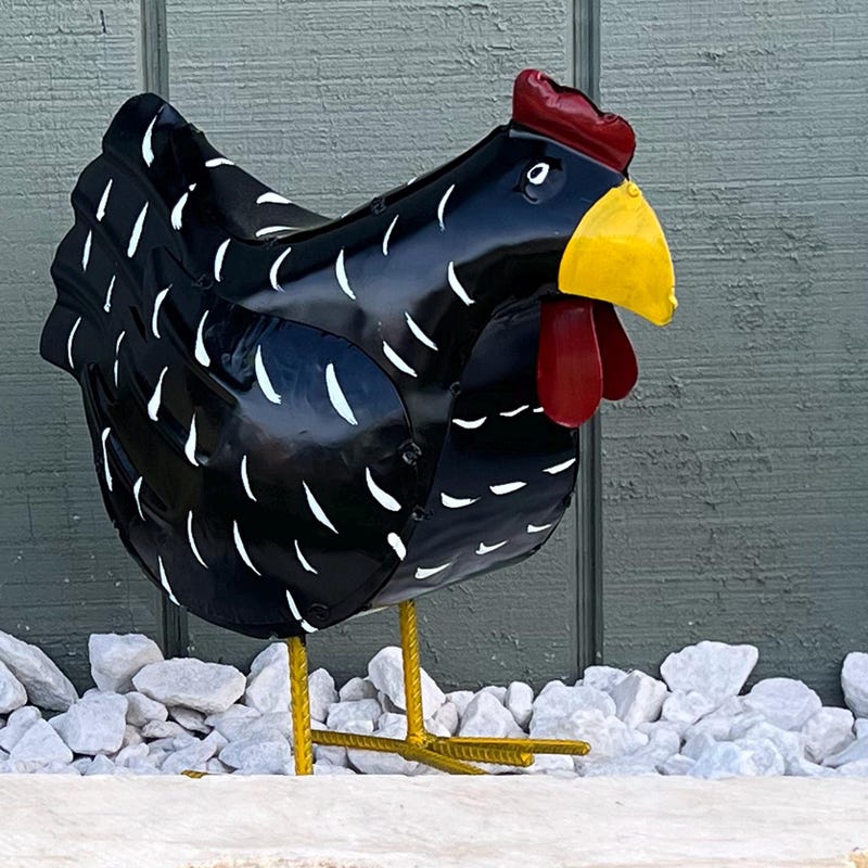 Metal Chicken Yard Art - Etsy