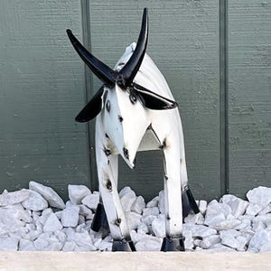 Handmade Metal Goat Sculpture | Farmhouse Garden Art, Lawn Ornament - Etsy