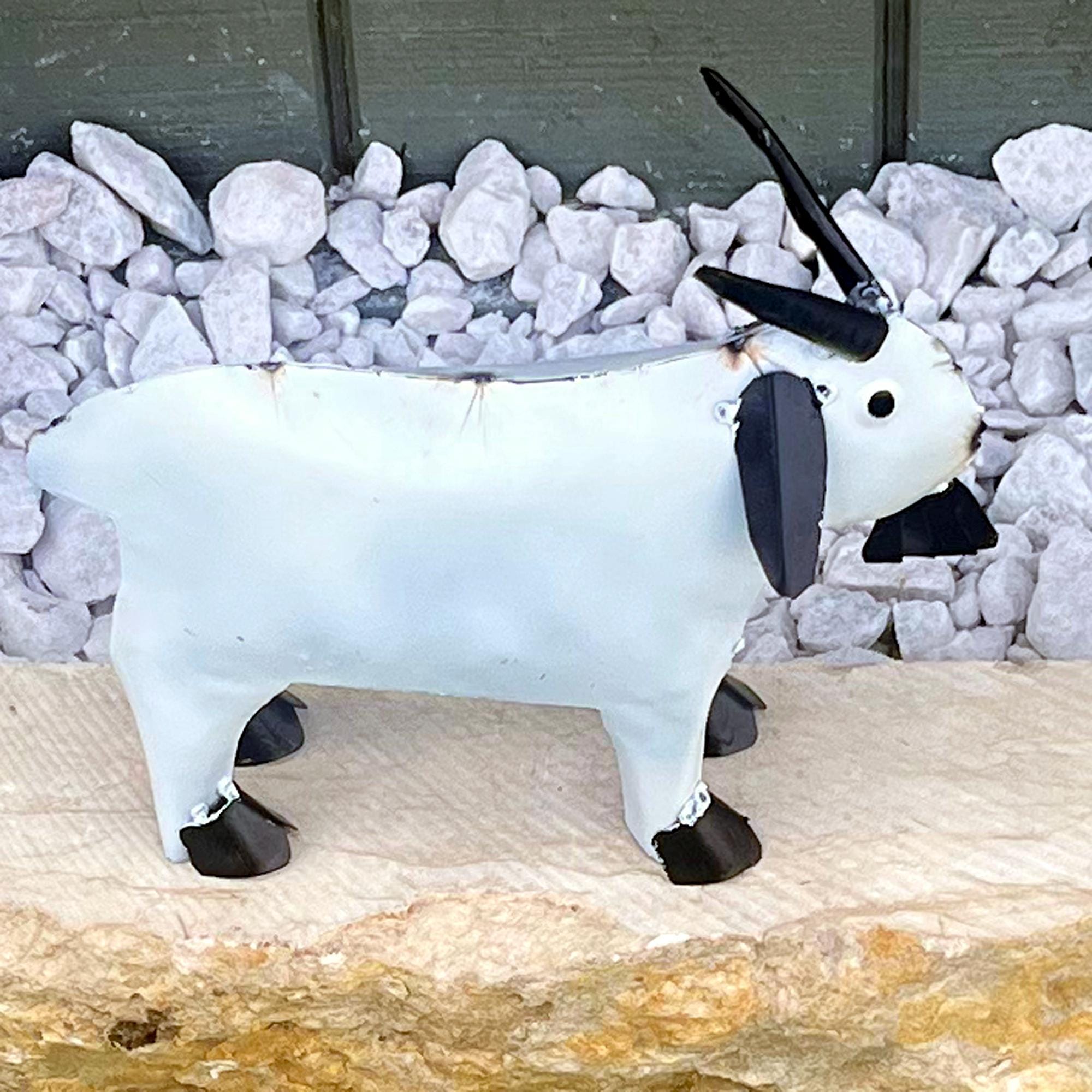 Handmade Recycled Metal Goat Sculpture: Rustic Farmhouse Garden Decor ...