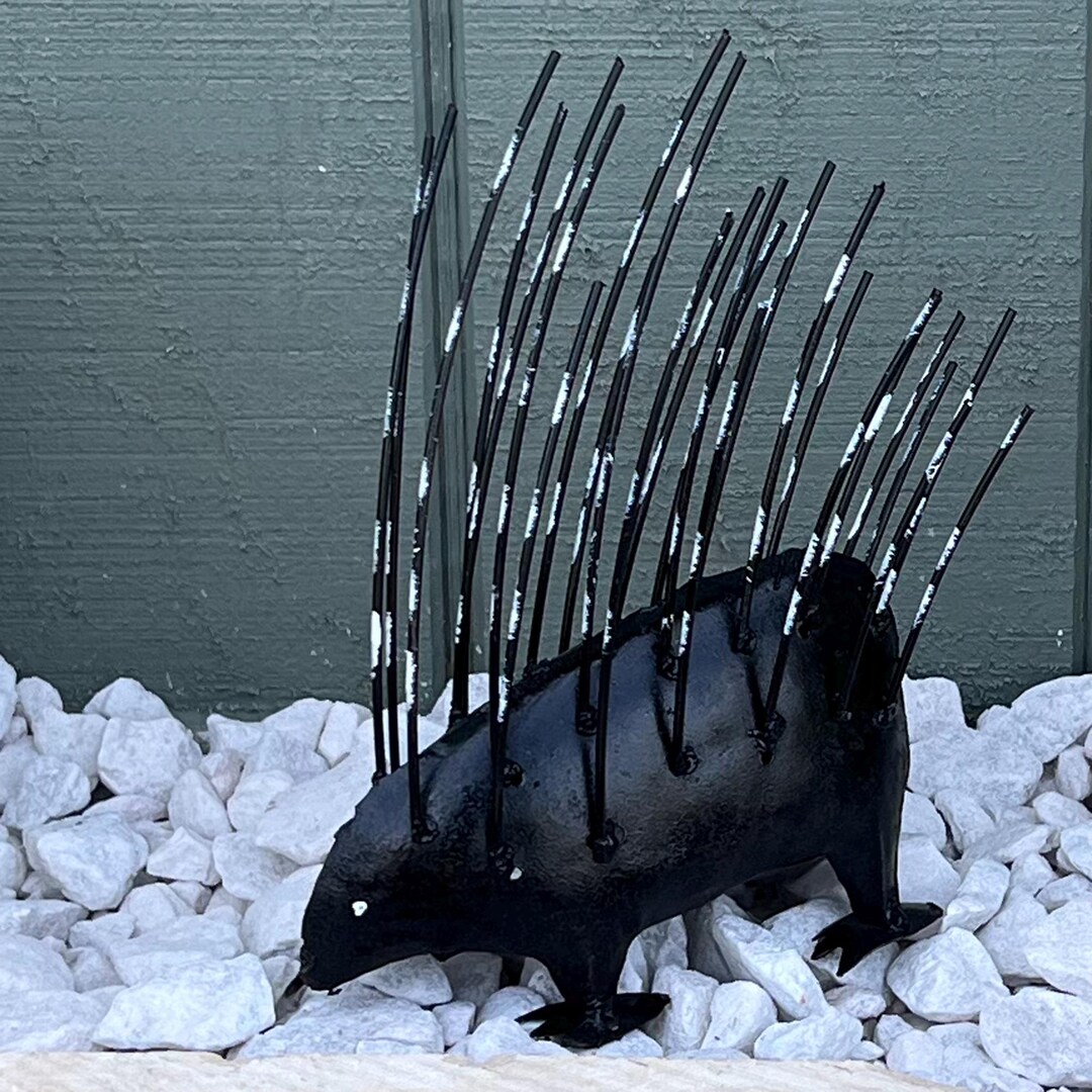 Handmade Metal Porcupine | Farmhouse Yard Art Garden Decor | Artisan ...