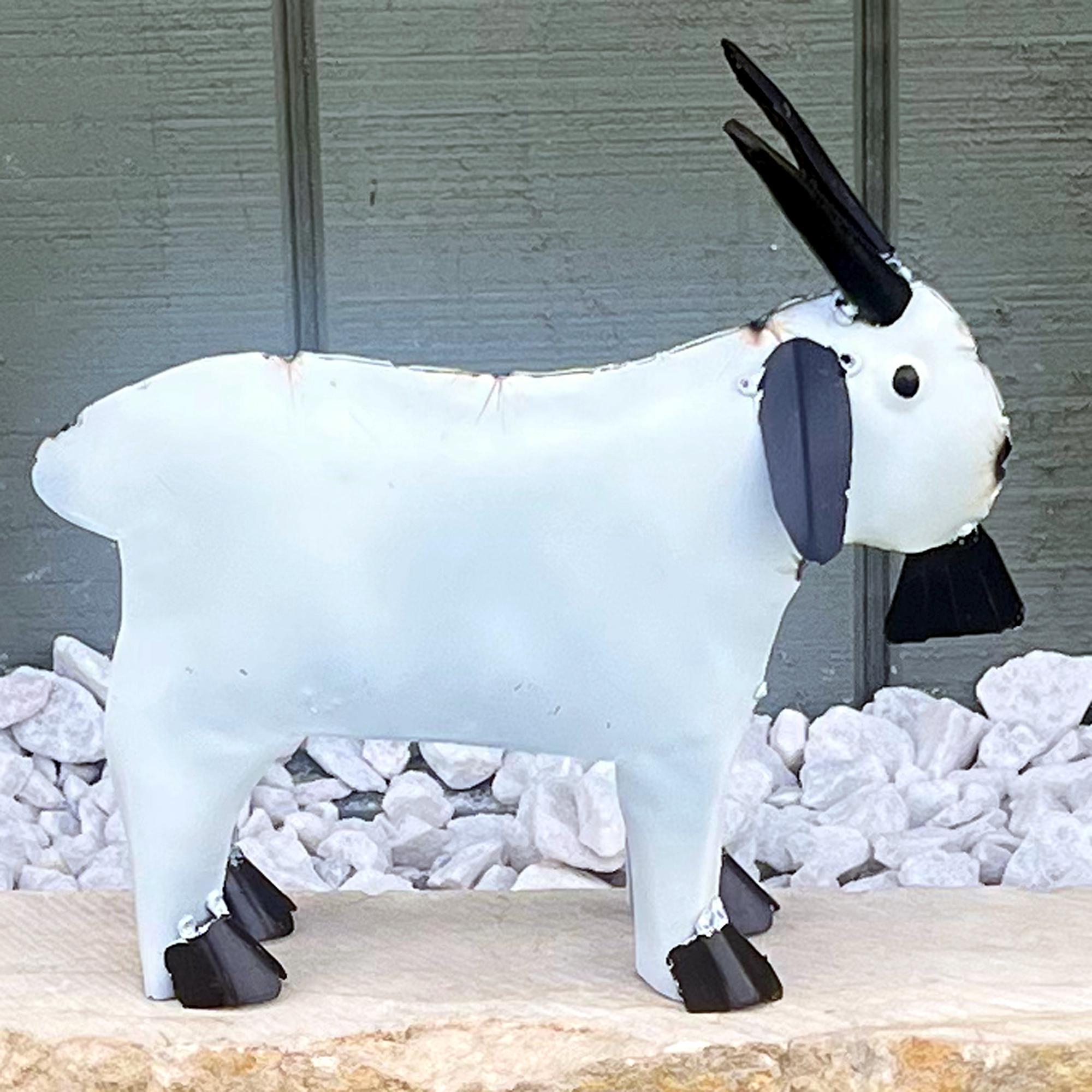 Handmade Recycled Metal Goat Sculpture: Rustic Farmhouse Garden Decor ...