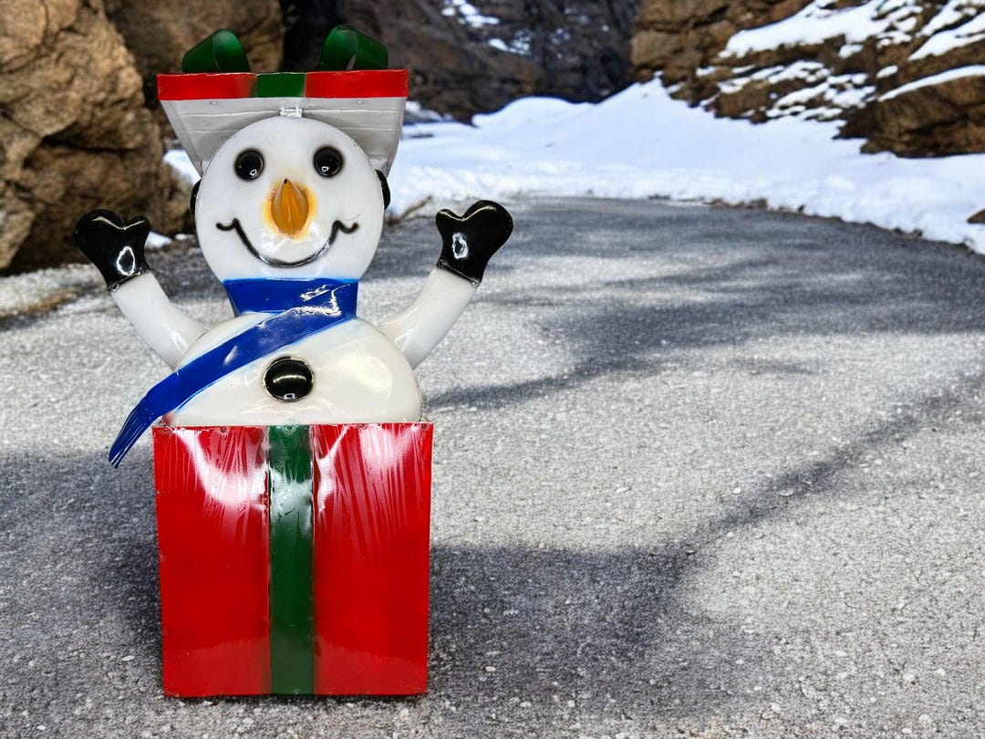 Snowman Popping Out of Christmas Present Festive Jack-in-the-box ...