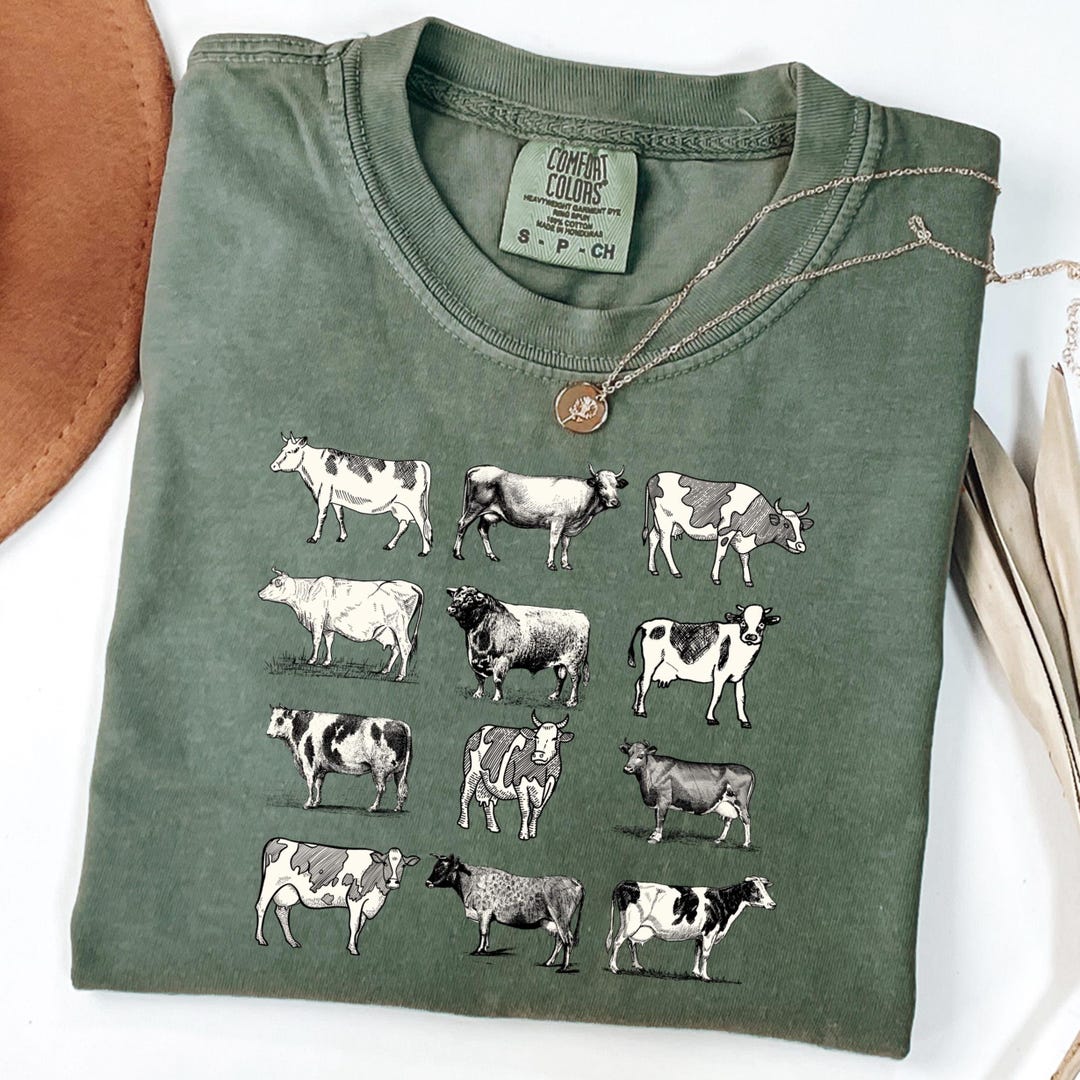 Comfort Colors® Cow Shirt, Cozy Cow Shirt, Cow Shirt, Cute Animal ...