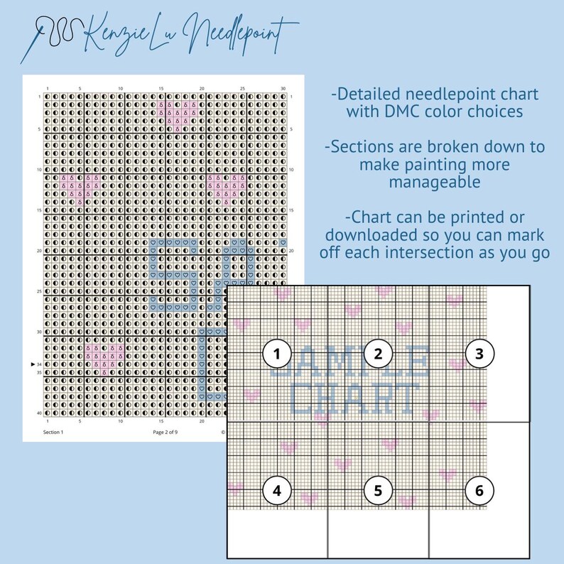 Peony Bouquet Needlepoint Chart Digital Download - Etsy