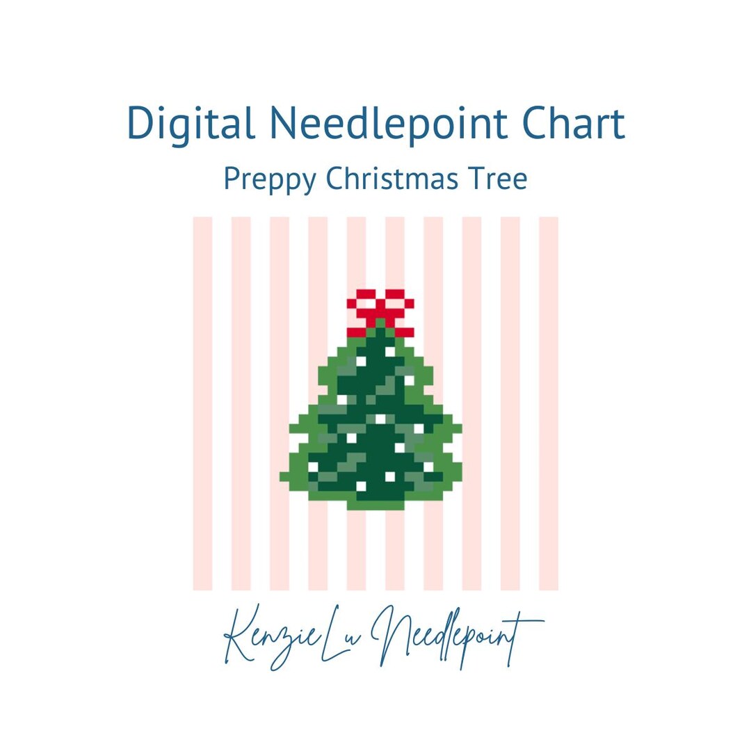 Preppy Christmas Tree Needlepoint Chart Digital Download - Etsy
