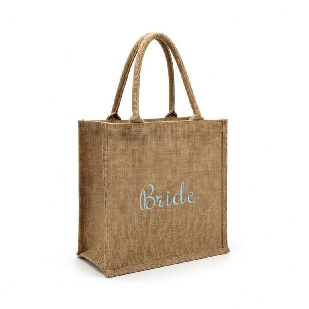 Bride Burlap Tote Bag – Embroidered Bride Tote – Rustic Wedding Gift ...