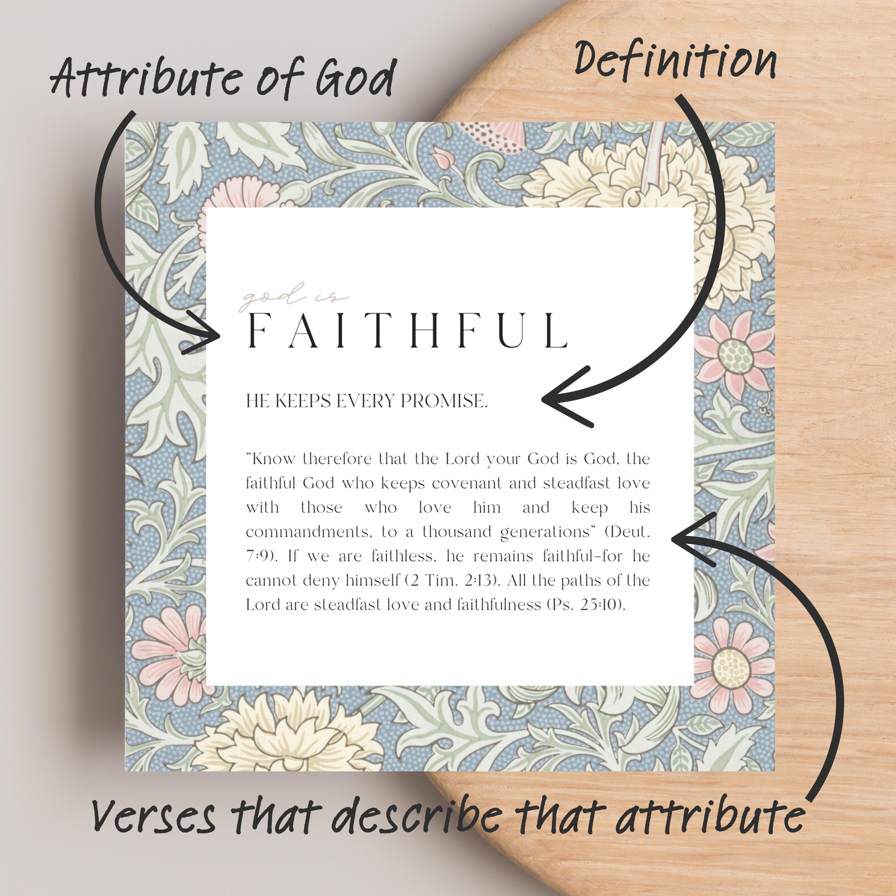 Attributes of God Card Set: William Morris Style, ESV Scripture With ...