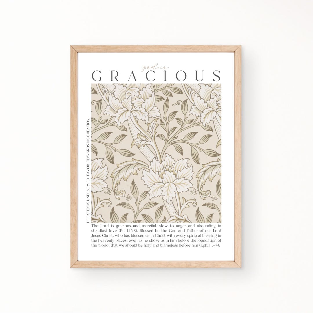 Attribute of God Print- Gracious | 8x10 | Verse Art | Christian Wall ...