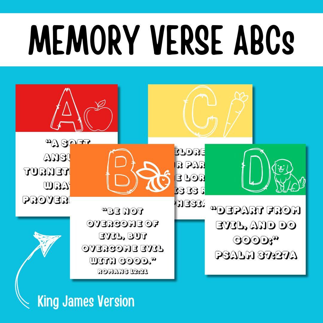 Bible Verse ABC Alphabet Wall Art Sunday School Decorations Classroom ...