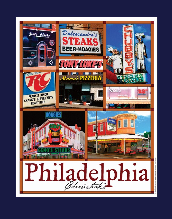 Items similar to Philly Cheesesteaks Collage on Etsy