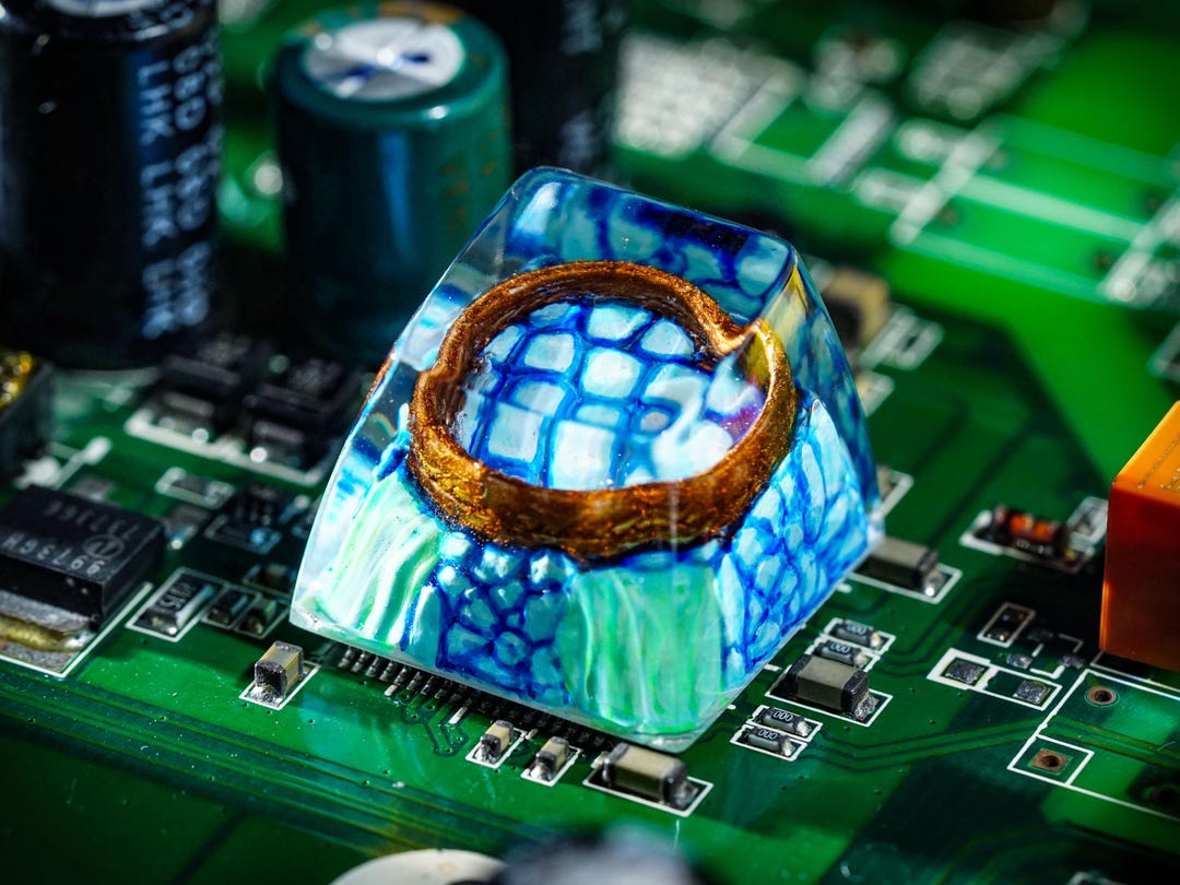 Water POWER RING Artisan Keycap, Custom Handmade Resin Keycap for ...