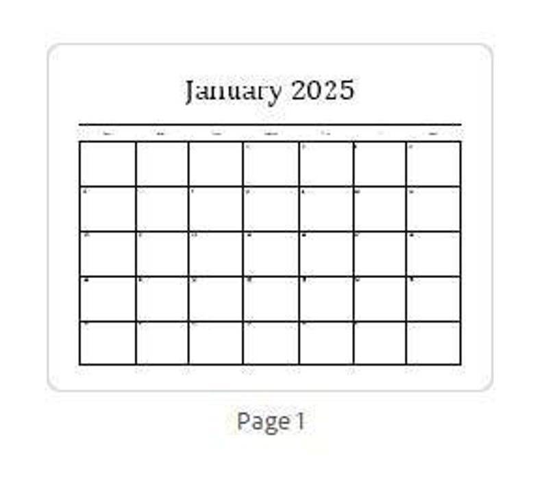 2025 Calendar Simple - Etsy