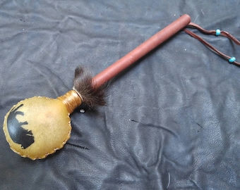 Native American Rattle Rawhide - Etsy