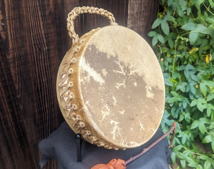 Native American Drum - Rawhide Drum, Double Sided Drum, Buffalo Skin ...
