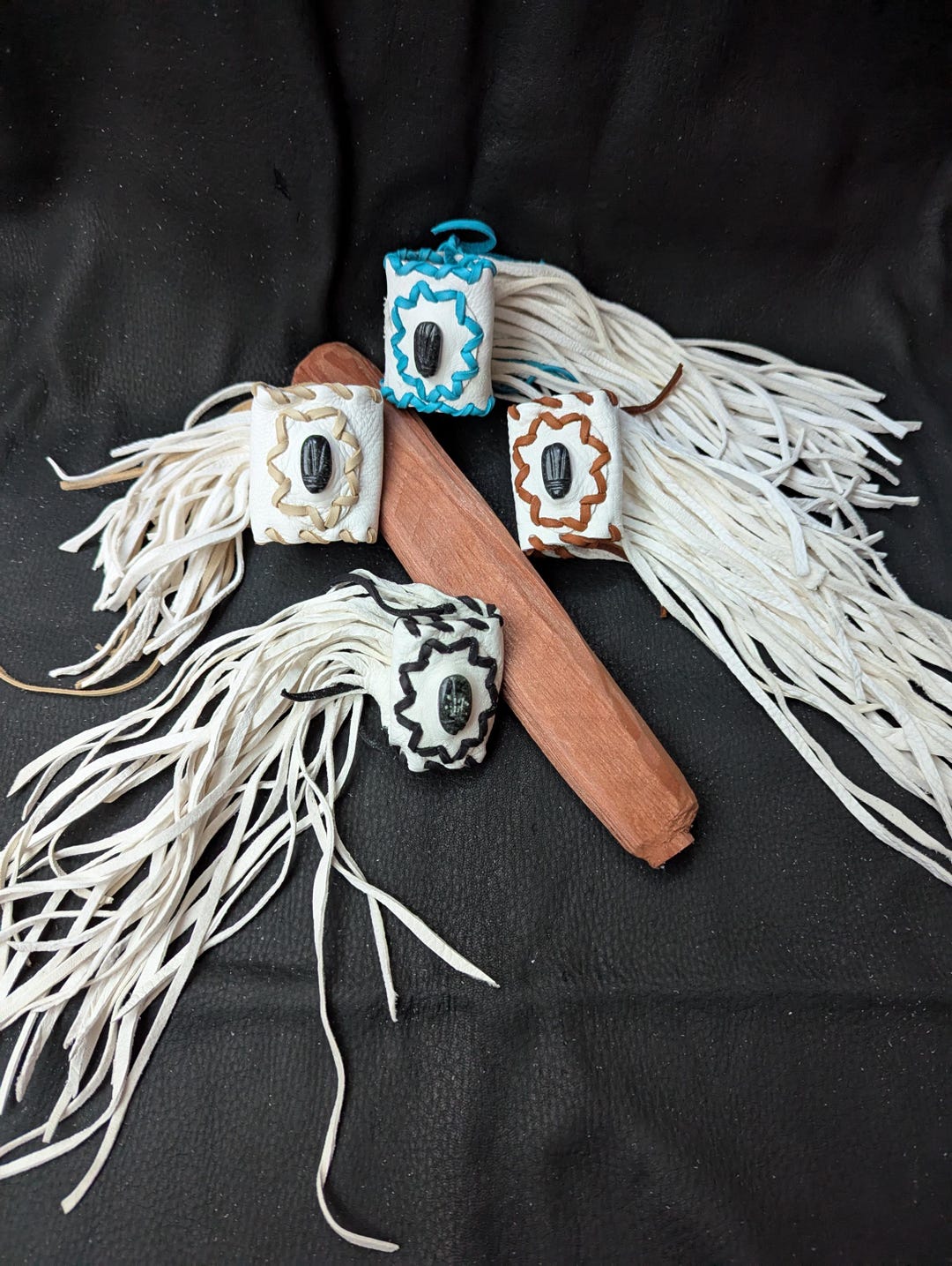 Deerskin Chanupa Pipe Fringe – Obsidian & Jade Adornment - Etsy