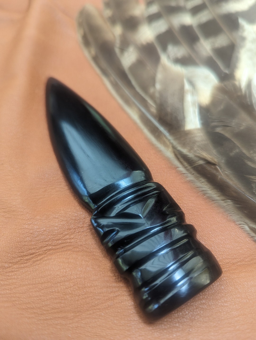 Obsidian Knife - Tecpatl, Obsidian, Tijax, 5" Ceremonial Knife ...