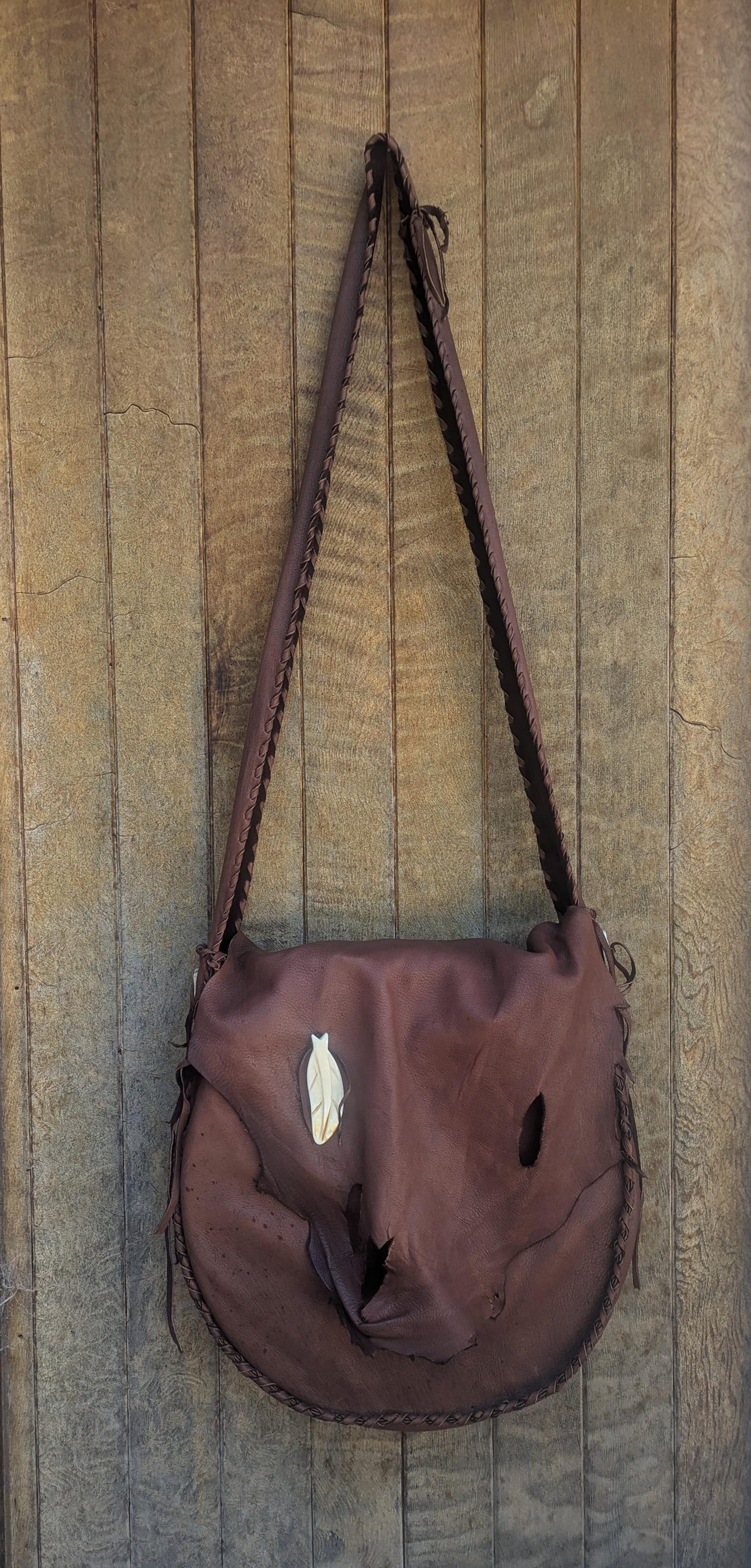 Buckskin Drum Bag - Deerskin Drum Bag, Leather Tote, Native American ...