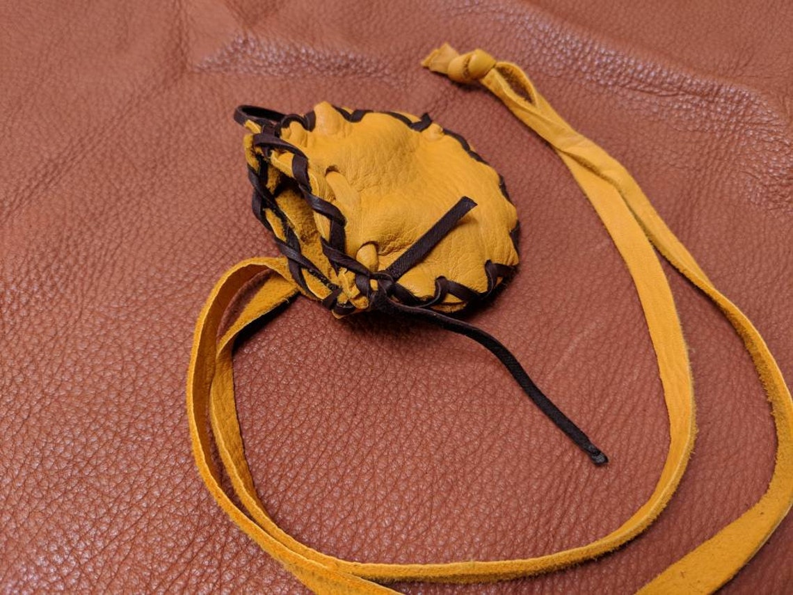 Buckskin Medicine Pouch Deerskin Medicine Pouch Native - Etsy