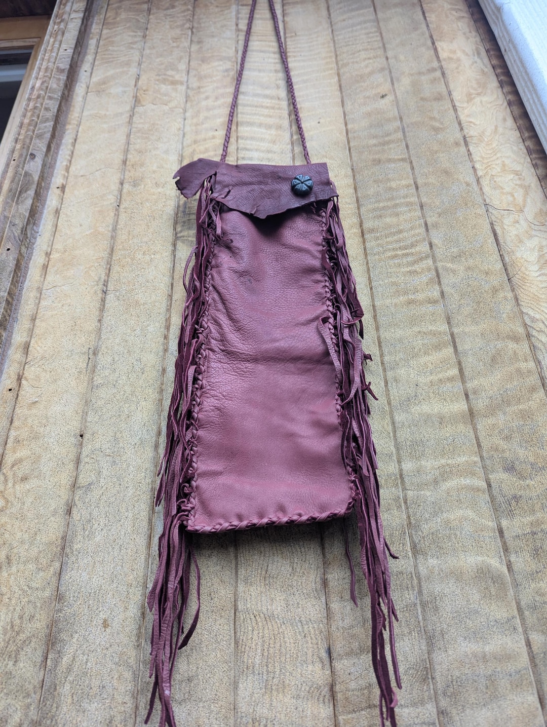 Buckskin Chanupa Bag - Peace Pipe Leather Bag, Medicine Bag, Native ...