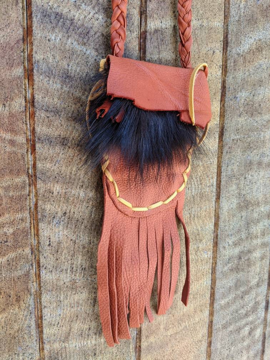 Gray Fox Spirit Medicine Pouch Bolsa de medicina de piel de - Etsy España