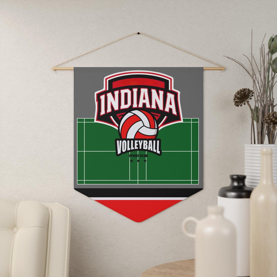 Indiana Volleyball Pennant, College Team Spirit Wall Decor - Etsy