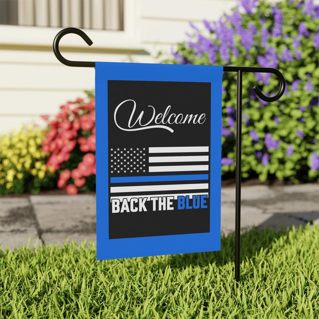 Thin Blue Line Garden Flag: Patriotic Law Enforcement Support - Etsy
