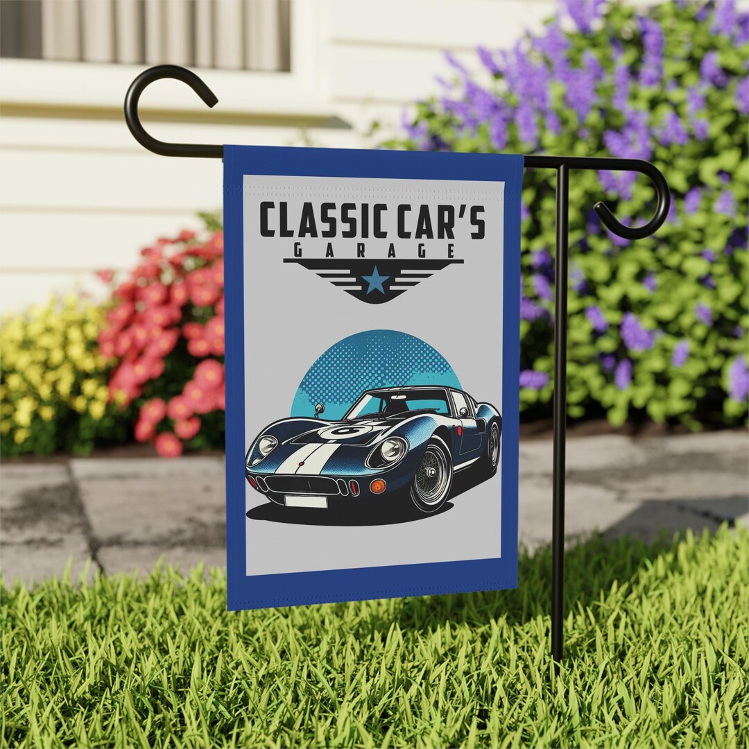 Classic Car Garage Flag: Automotive Racing Decor, Man Cave Gift - Etsy