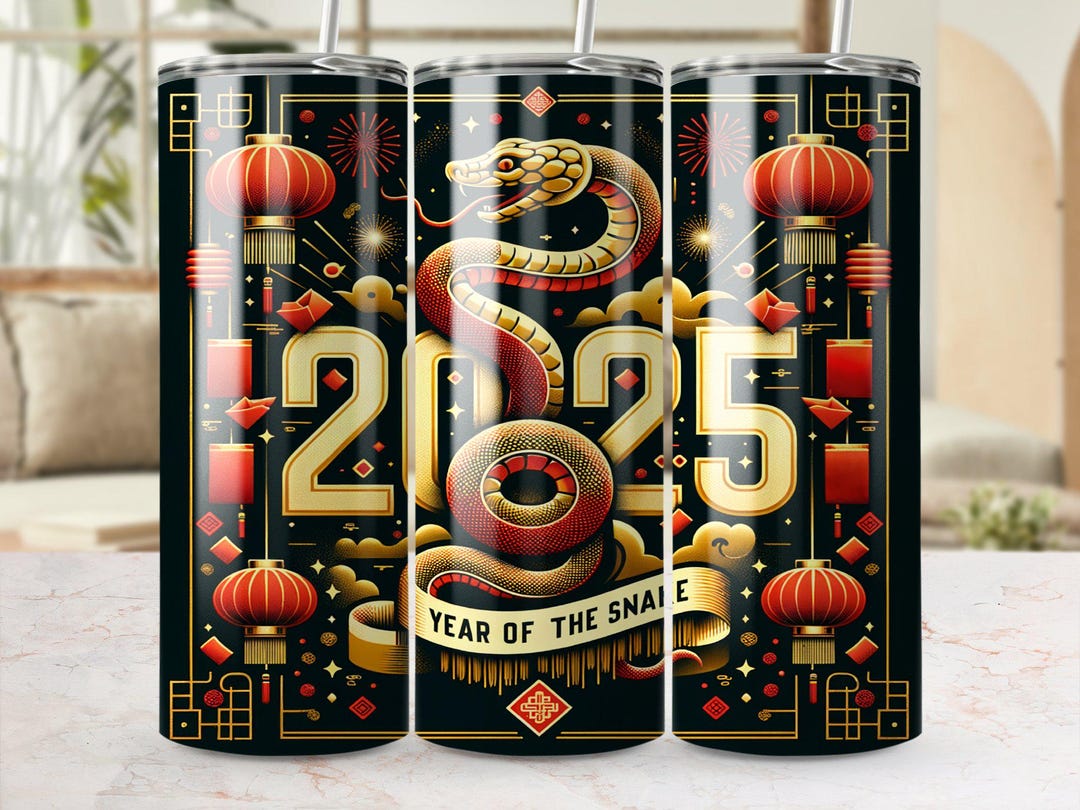 Lunar New Year of the Snake 2025 Tumbler Wrap, Chinese New Year ...