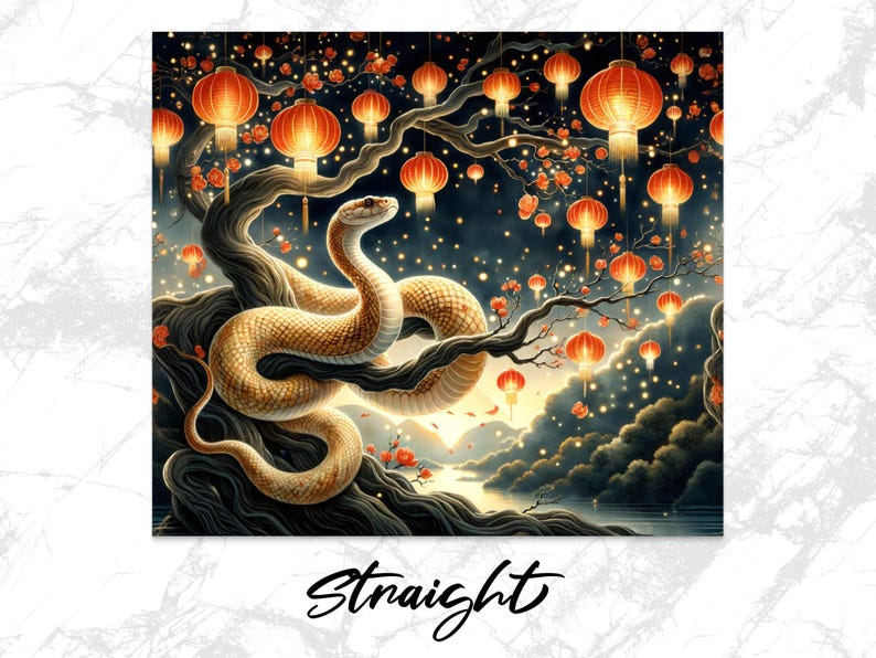 Lunar New Year of the Snake 2025 Digital Tumbler Wrap, Chinese New Year ...